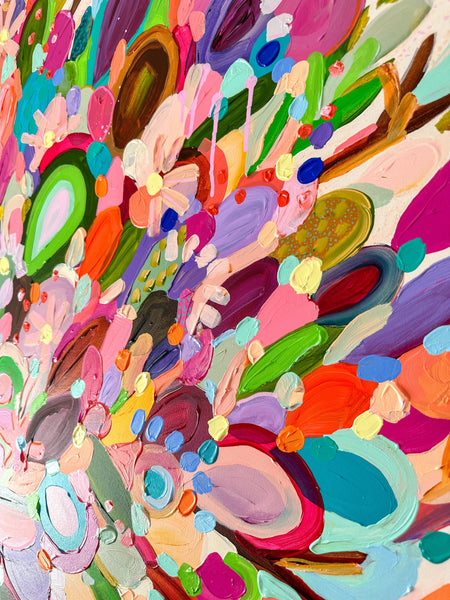 Anne-Marie | Abstract Colourful flower vase still life Wall Art Print ...